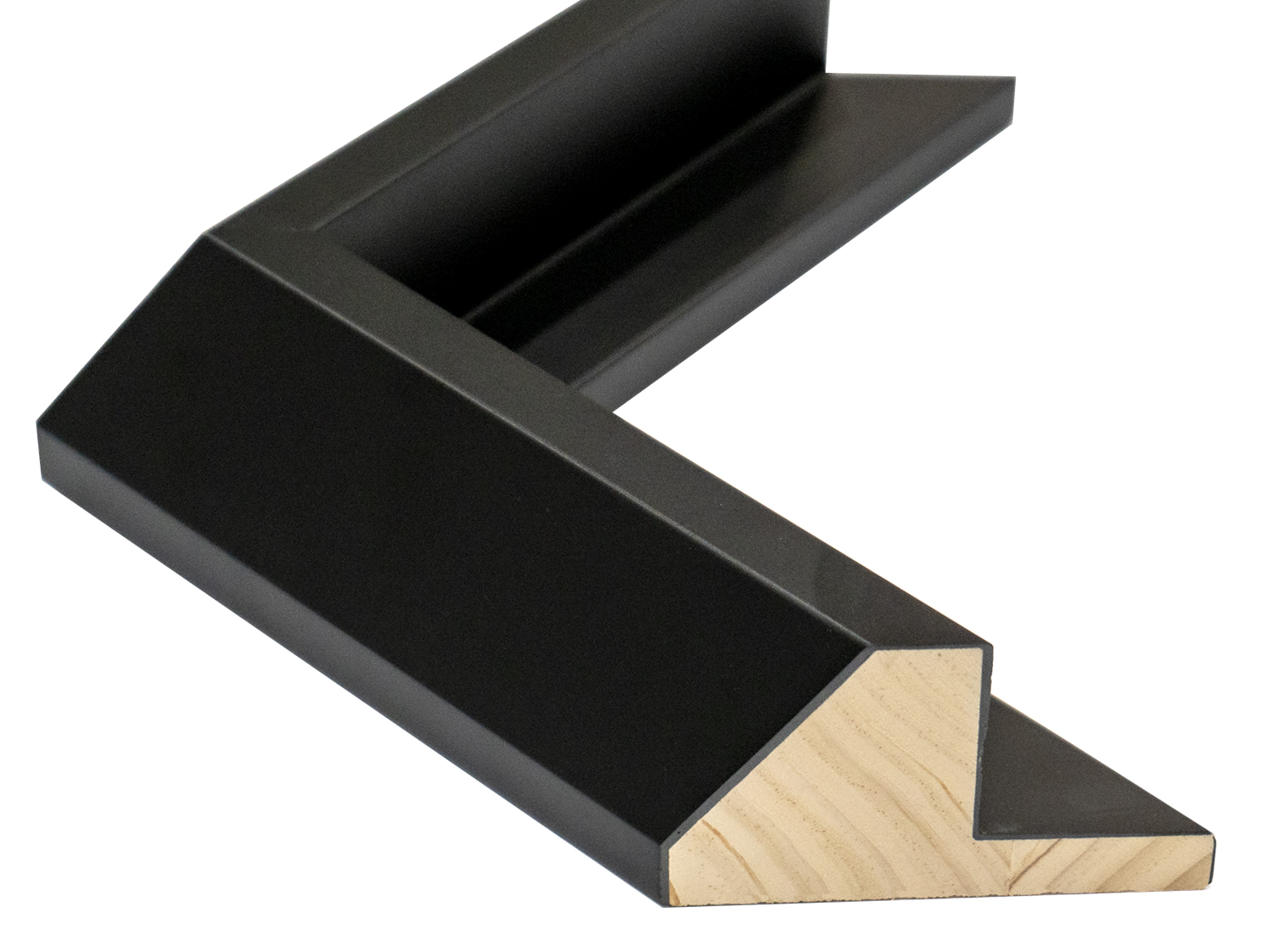 UFP Wood Moulding - 2" X 1/2" Matte Black Floater Frame G-P2020